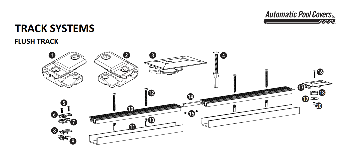 APC Track Systems Flush Track Diagram – Premier Pool & Spa
