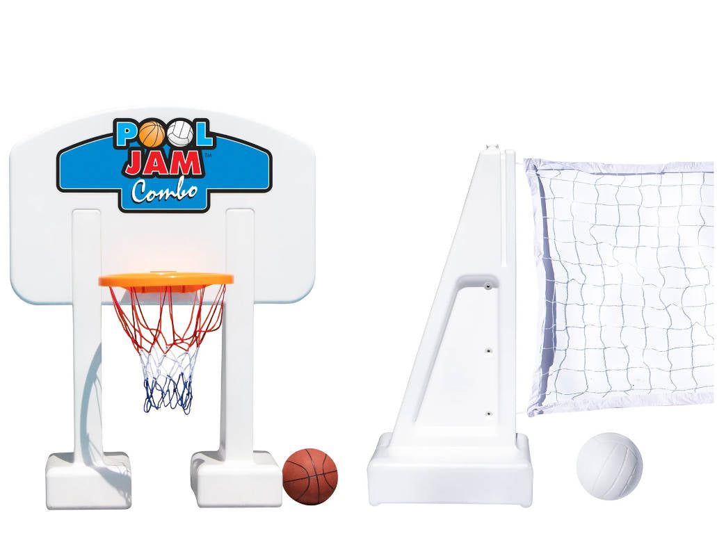 Swimline 9190 Pool Jam Combo Inground Volleyball Basketball Game ...