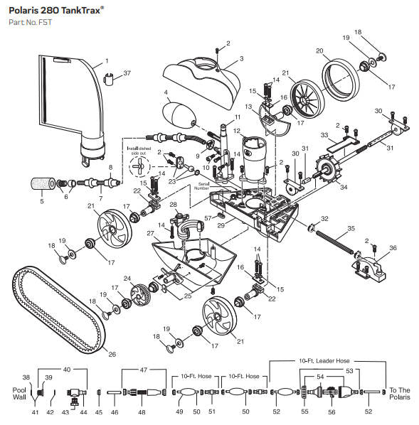 Polaris 280 TankTrax Parts Diagram – Premier Pool & Spa