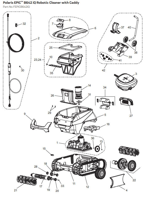 Polaris EPIC 8642 iQ Robotic Cleaner Parts Diagram – Premier Pool & Spa