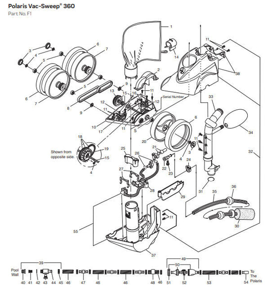 Polaris Vac-Sweep 360 Parts Diagram – Premier Pool & Spa